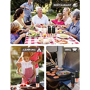 innhom Gravity Electric Salt Grinder Pepper Grinder Pepper Mill Automatic Salt and Pepper Grinder with Adjustable Coarseness USB Rechargable, 1 Pack