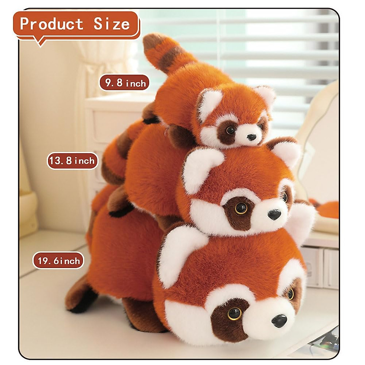 INSTITIZER 2 in 1 Plush Red Panda Stuffed Animal Panda Plush Toy, 9.8 inch Plush Panda Dolls Cute Funny Plushies Toy,Soft Red Panda Pillow Toy for Kids Adults Girls Boys, 0GVM8GUYND70351327M3YV