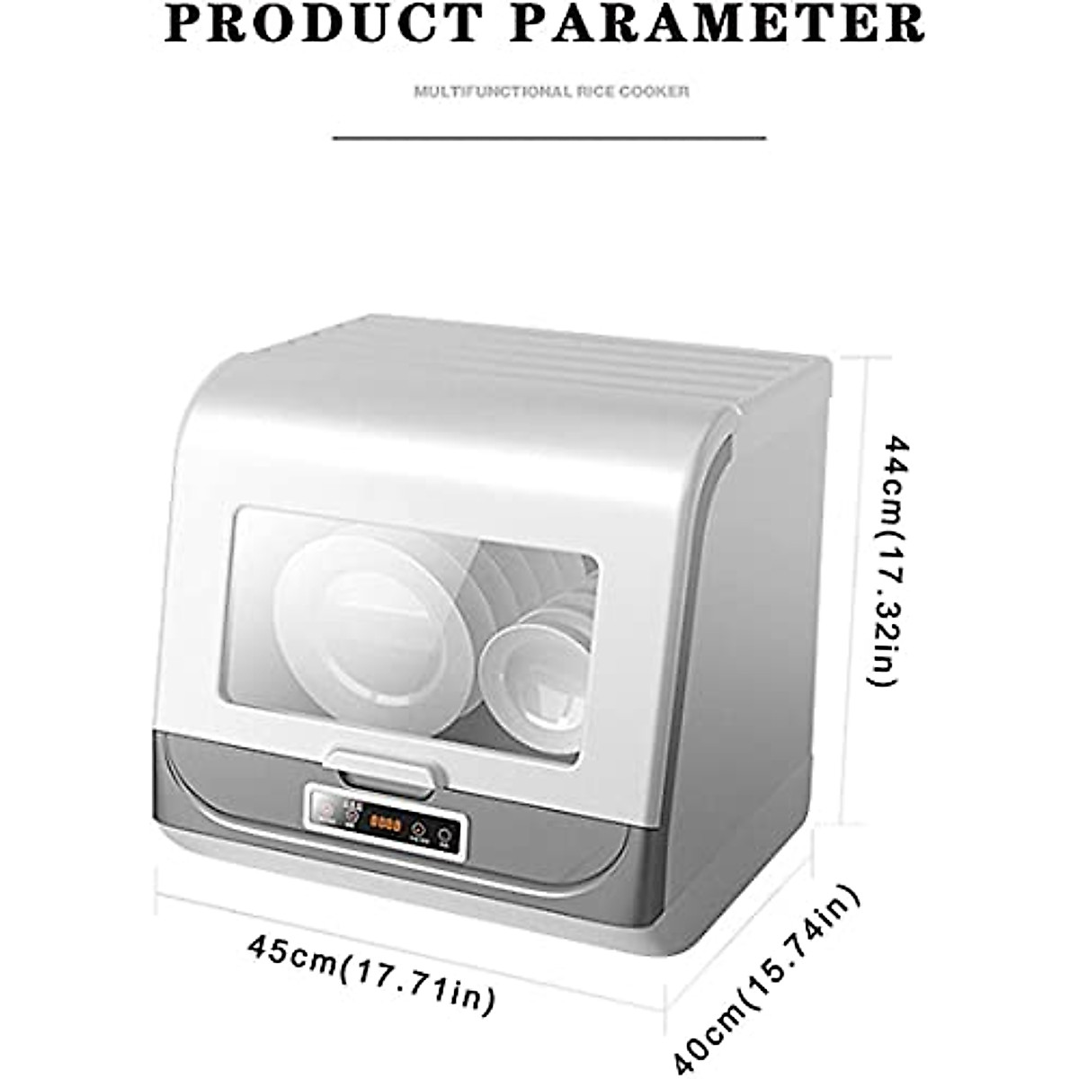 YDTZ Complete Portable Countertop Dishwasher with 5-Liter Built-in Water Tank, 5 Programs, Baby Care, Glass & Fruit Wash No Installation of Small Kitchen Dishwashing Machine (White)