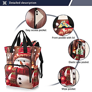 xigua Christmas Snowman Diaper Bag Backpack Multi Function Baby Changing Bags Waterproof Large Capacity Travel Back Pack for Mom Dad