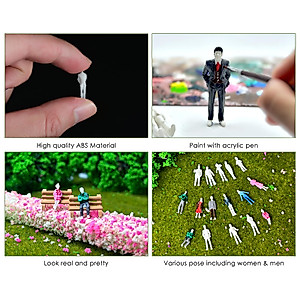 DS. DISTINCTIVE STYLE Unpainted Figures 1:100 Scale 100 Pieces Assorted Poses Miniature People for Architectural Layout Project Bonsai Decor