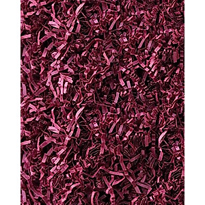 MagicWater Supply Soft & Thin Cut Crinkle Paper Shred Filler (2 LB) for Gift Wrapping & Basket Filling - Burgundy