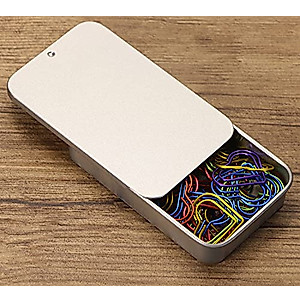 Mini Skater 4Pcs 3.15"x1.97"x0.59"Mini Metal Slide Top Tin Container, Sliding Cover Push-Pull Tin Box,Portable Slide Cover Storage Box for Wedding Jewelry Lip Balm Container Cosmetic Organizer(Silver)