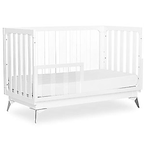Evolur Acrylic Millennium 4 in 1 Convertible Crib Toddler Rail I Easily Coverts to Toddler Bed & I Acrylic Slats, 702AC-W