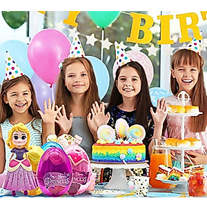 TEGEEM 4 Packs Easter Egg Gift Soldier Deformation Pre-Filled Easter Eggs Boys and Girls Educational Toy Ball with Toys Inside Surprise Deformation Ball Easter Basket Stuffers (Princess)