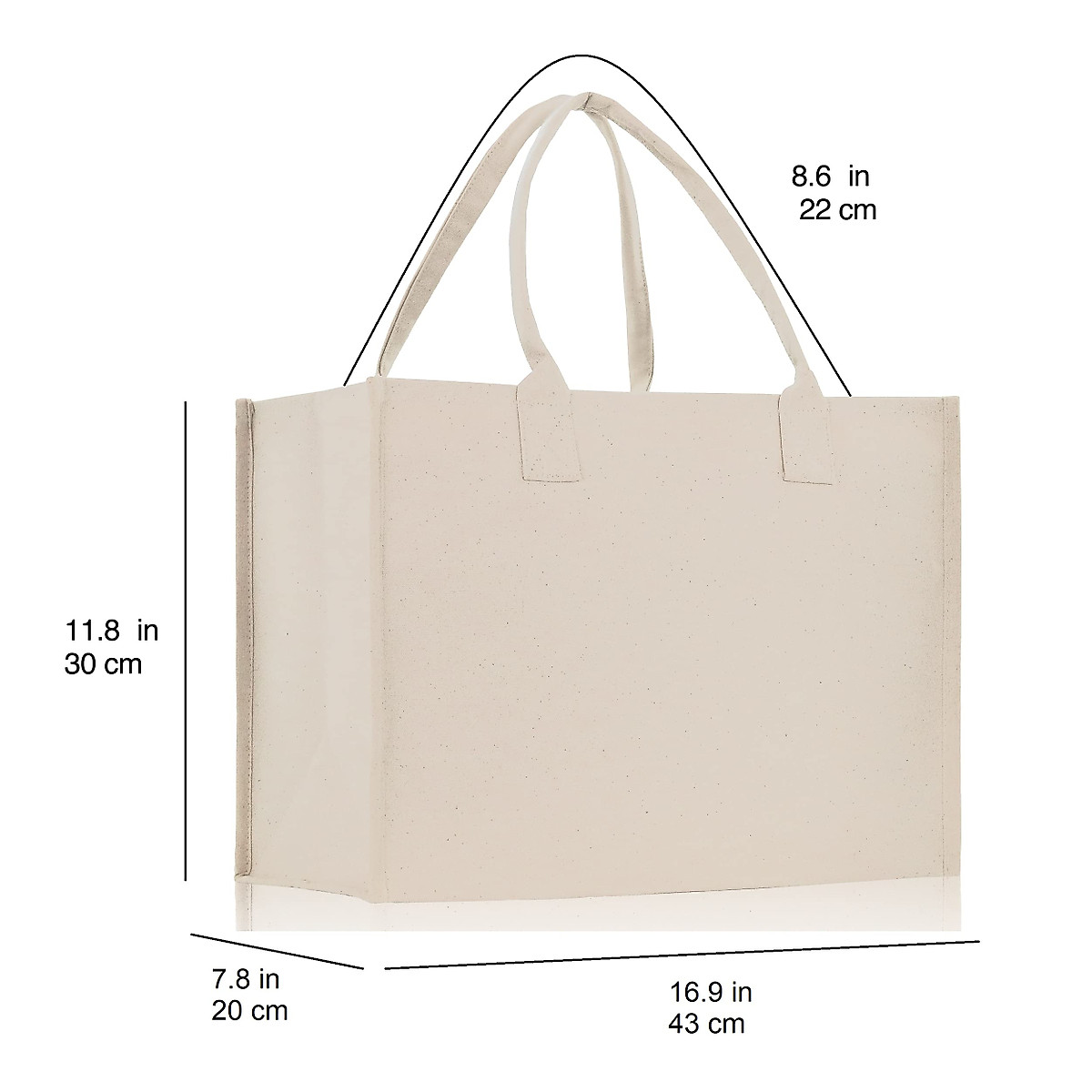 VANESSA ROSELLA Personalized Solid Colors 100% Cotton Canvas Chic Tote Bag (Black - Customize)