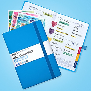 Yitote Appointment Book 2023,Daily Planner 2023，Hourly Planner with Time Slots,Appointment Book Journal for Personal Life,A5 Size Hardcover + Keepsake Box,Bonus Colorful Stickers and Pens (Pink)