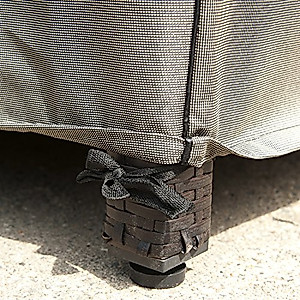 Budge P9A12PM1 English Garden Log Rack Cover Heavy Duty and Waterproof, 2' L x 8' W x 4' H, Tan Tweed