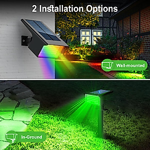 nipify Solar Spot Lights Outdoor Color Changing, [ 8 Modes/6 Pack/56 LED ] Halloween RGB Powered Spotlight, Landscape Lighting for Outside Yard Garden Pathway