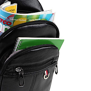 Westend Crossbody Leather Sling Bag Backpack with Adjustable Strap