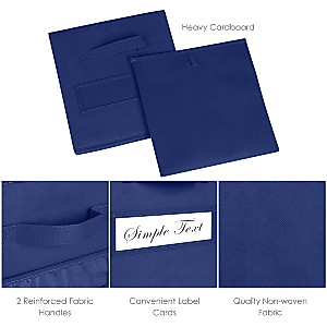 TomCare 8-Pack Storage Cubes Foldable Fabric Cube Storage Bins with 10 Label Window Cards Cloth Cube Organizer Bins Storage Baskets Containers for Shelves Closet Organizers Cubby Cube Storage (Navy)