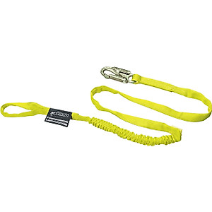 Miller by Honeywell by 233WLS/5FTYL 5-Feet Manyard Shock Absorbing Webbing Lanyard with One Locking Snap Hook and Choke-Off Loop, Yellow