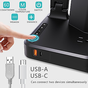 Desk Lamp,Desk Lamps for Home Office,COZOO LED Desk Lamp with 2 USB Charging Ports,2 Pen Holders,1 Outlet,3 Color 3 Brightness Levels,Touch/Memory/Timer,LED Desk Light Small Desk Lamp Kids Study Lamp