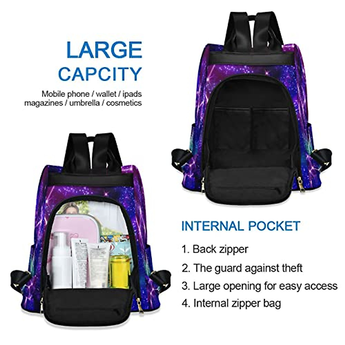SLHFPX Orion Constellation in The Sky Backpack Purse For Women Anti Theft Fashion Back Pack Shoulder Bag Multipurpose Pockets