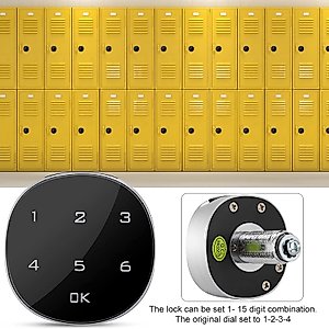 Digital Electronic Coded Lock,Touch Screen Password Lock for Cabinet Mailbox File Sauna Drawer School Lockers,Easy to Install（2.56 Inch）