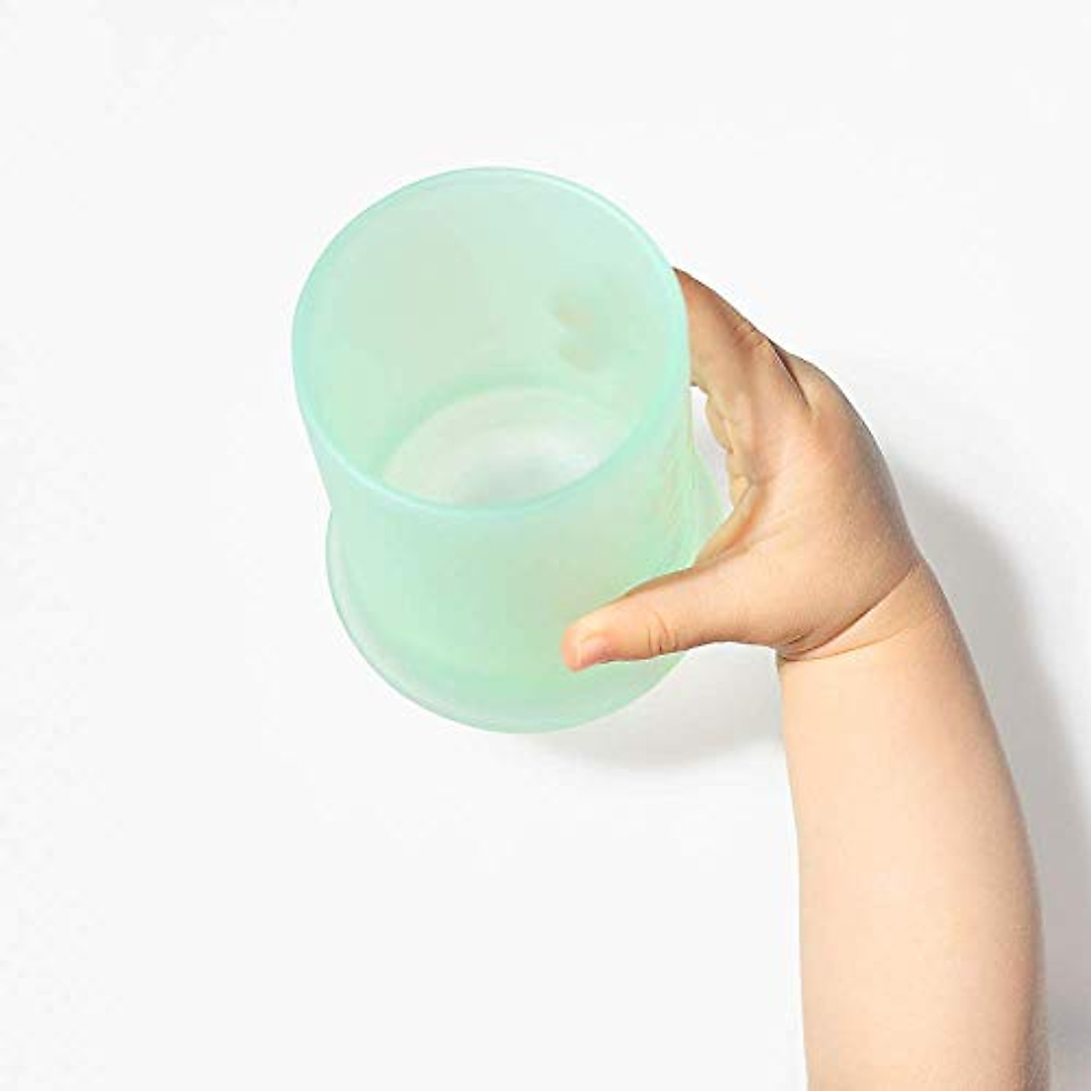 Olababy 100% Silicone Training Cup and Lid + Straw Bundle for Baby and Toddler(Mint)
