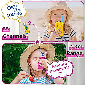 Walkie Talkies for Kids Long Range USB Rechargeable, 3 Pack - Drop Proof, 22 Channels, 2 Way Radio Toys with LCD Flashlight - Ideal Outdoor Indoor Play Camping Hiking - Ages 3-12 (Girls & Boys)