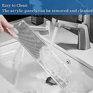 KATASKI 2 Pack Bathroom Acrylic Shelf, 15.7-Inch Bathroom Shower Acrylic Shelf Wall Mounted, Metal Storage Floating Kitchen Shelf