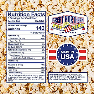 Great Northern Popcorn Company Movie Theater Style 40-Count Popcorn Packs Pre-Measured 8-Ounce All-in-One Kernel, Salt, Oil Packets for Popping Machines, 8 Ounce (Pack of 40)