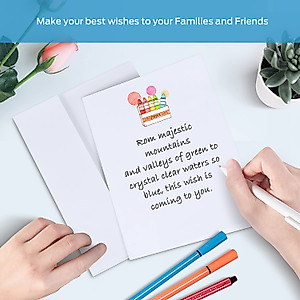 Ohuhu Blank White Cards and Envelopes 50 Pack, 5 x 7 Heavyweight Folded Cardstock and A7 Envelopes for DIY Greeting Cards, Wedding, Birthday, Invitations, Thank You Cards & All Occasion