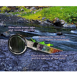 Chakra Crystal Shower Head. Natural Gemstones. Healing Crystals. Water Purification. Mineralization. Ph Balance. Healing Energy. 7 Stones. Water Filtering. Bathroom (Shower Head+Hose+Bracket)