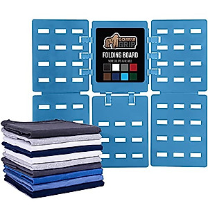 Gorilla Grip Shirt Folding Board, Easy Fast T-Shirt and Clothes Folder, Adult Clothing, Durable Plastic Organizer, Compact for Travel, Laundry Boards, Tshirt Flipfold Tool, Aqua
