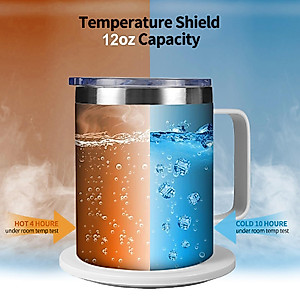 WFSJRED Theater Gifts 12 oz Insulated Mug for Coffee Mug with Leak-Resistant closeable hot lid for hot Drinks with Handle Broadway Gifts for Musicians (DRAMATIC)