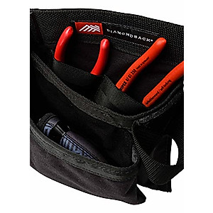 Diamondback Tool Apron - Open Pocket Work Aprons for Men & Women with 2 Hammer Loops & Bit Bandolier - Adjustable Waist Tool Apron for Men & Women - Ideal Electrician & Carpenter Apron (Black)