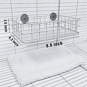 WOLEDOE Rat Cage Platform, All-Metal Basket Chew-Proof Design, Chinchilla Toys and Cage Accessories Ledge Ramp fit Ferret, Guinea Pig, Sugar Glider