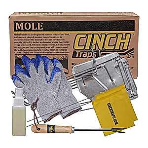 Cinch Deluxe Mole Trap Kit- Small (2 Packs) Heavy Duty, Reusable Rodent Trapping System, Weather Resistant, Outdoor Use - for Lawns, Gardens, Sports Fields, Ranches, Farm Lands, Yards and More