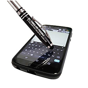 Mark 9:23 Christian Gift Pen with Engraved Bible Verse - "All Things Are Possible for One Who Believes" - Religious 3-in-1 Scripture Prayer Pen with LED Light and Stylus