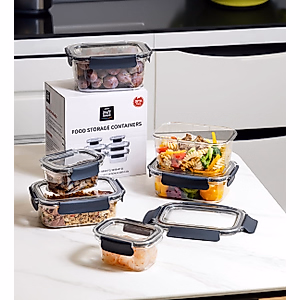 24/7 BAGS 6 Set Quad Lock Airtight Pantry Storage Containers, Leak Proof, BPA Free, Freezer Storage Safe, (Herbs, Tea, Spices, Coffee, Sugar, and More) 3 Sizes, 2 sets each