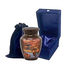 Motorcycle Keepsake Urn - Motorcycle Mini Cremation Urn for Ashes - Highway to Heaven Token Urn - Motorcycle Lovers Sharing Urn - Bikers Memorial Mini Ash Urn with Velvet Pouch & Case (Keepsake)