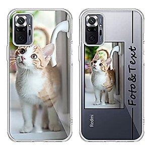 Eouine Custom Phone Case for Xiaomi Redmi Note 10 Pro 4G (6.67") - Personalized Picture Phone Cases Transparent Customizable Funda Customize Photo Text Design Cover - Customized Own Phone Case