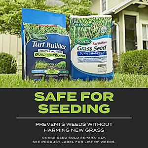 Scotts Turf Builder Triple Action Built For Seeding: Covers 4,000 sq. ft., Feeds New Grass, Lawn Weed Control, Prevents Crabgrass & Dandelions, 17.2 lbs.