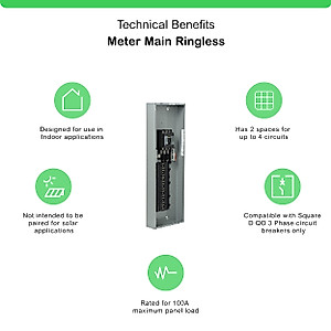 Square D - QO342MQ200 QO 200 Amp 42-Space 42-Circuit 3-Phase Main Breaker Load Center, ,
