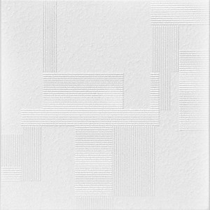 A la Maison Ceilings R187 Vectors Foam Glue-up Ceiling Tile (256 sq. ft./Case), Pack of 96, Plain White