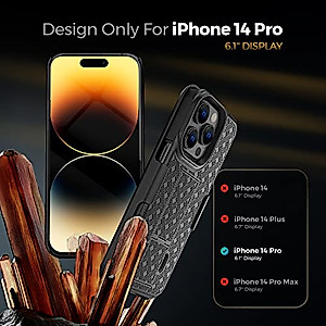 MOTIVE for iPhone 14 Pro Holster Case, Belt Clip Case for Apple iPhone 14 Pro, Shell Holster Combo 14 Pro, Slim Rugged Drop Shockproof Protective Cover with Kickstand (6.1" Pro) | Ranger Series