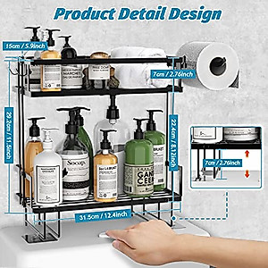 vikiciy Over The Toilet Storage, 2-Tier Bathroom Organizer Shelves, Extended Edition Toilet Rack, Upgrade Version (2022)