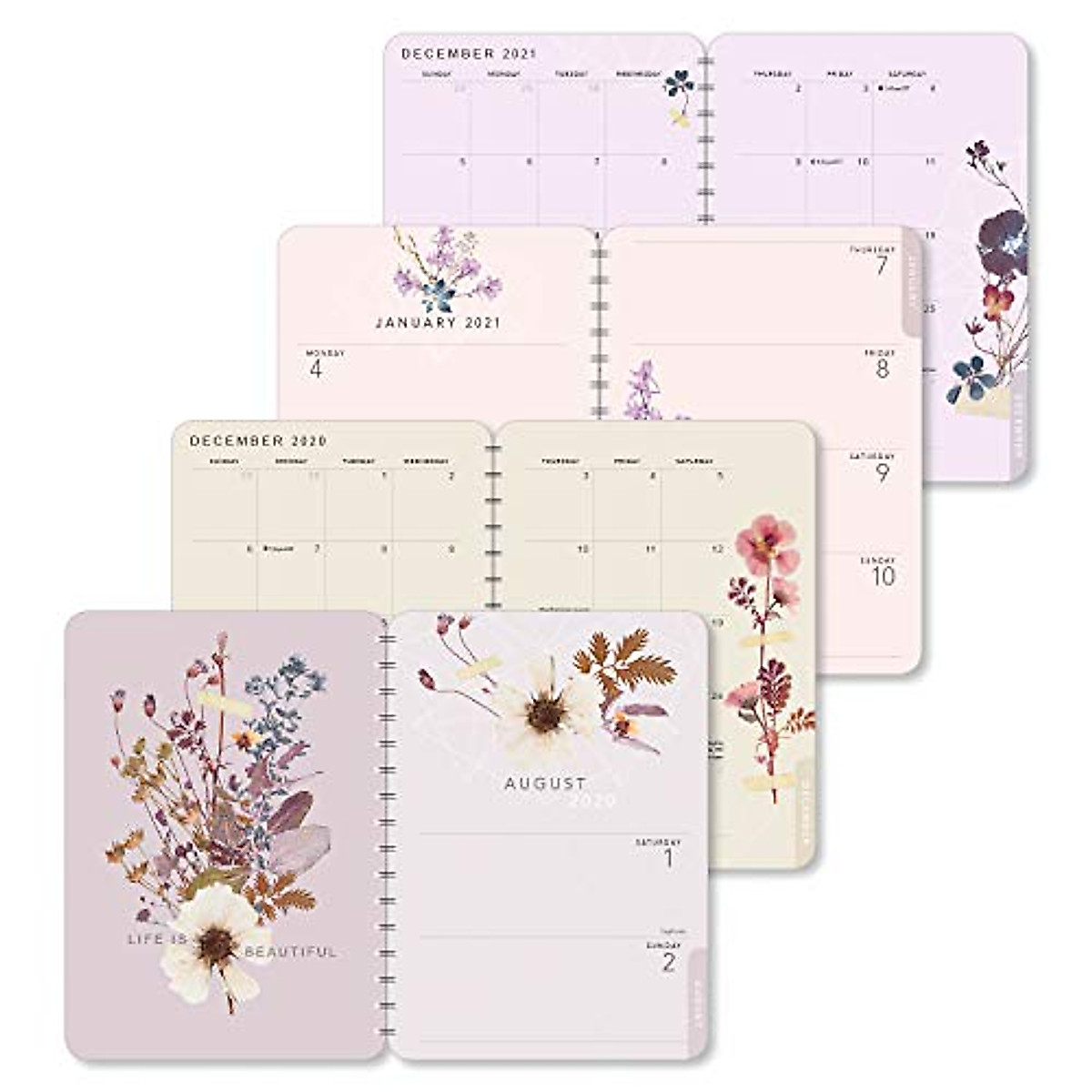 FIREWEED 2021 On-the-Go Weekly Planner: 17-Month Calendar with Pocket (Aug 2020 - Dec 2021, 5" x 7" closed): Joy Flowers