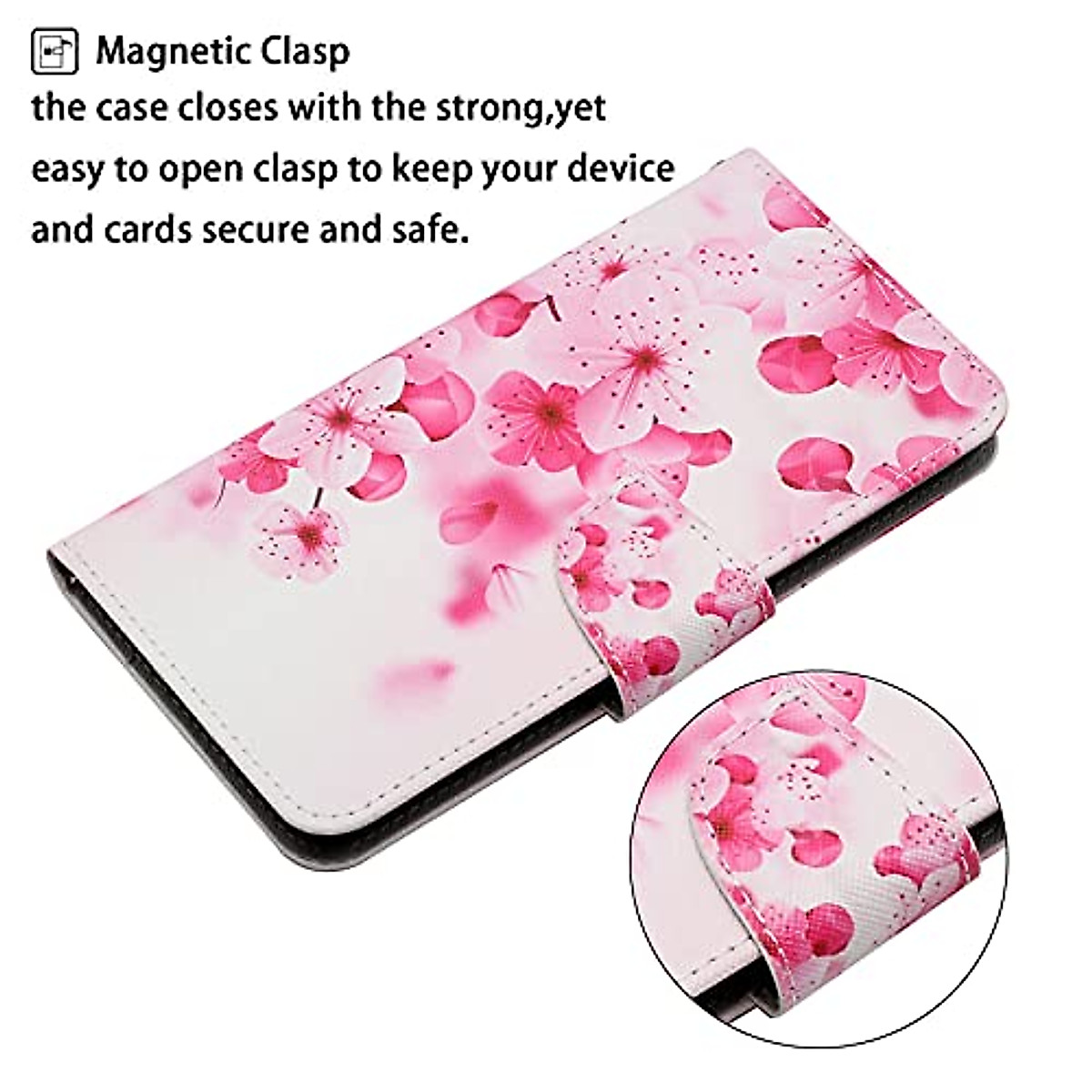 MTQLX Wallet Case for Oppo Reno 6 PRO 5G Premium Luxury Flower Pattern Woman PU Leather Wallet Case with [Kickstand][Wrist Strap],for Oppo Reno 6 PRO 5G (#01)