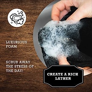 The Rustic Man Terry Wash Cloths for Face and Body, Dual-Sided Cleansing and Exfoliating Washcloths, Machine Wash, Black, 3 Count