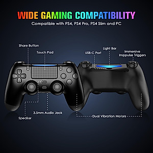 2 Pack Controllers with Charging Dock Station for PS4, Wireless Controller Compatible with PS4/Pro/Slim, with LED Charging Dock 2 Controller