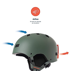 Retrospec Traverse H1 Ski & Snowboard Helmet, Convertible to Bike/Skate, Matte Forest Green, Small (51-55cm)