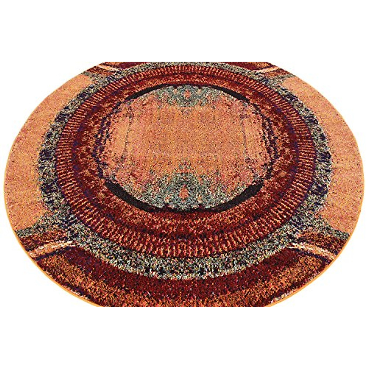 Unique Loom Estrella Collection Rustic, Distressed, Modern, Abstract Area Rug, 6 ft, Orange/Black