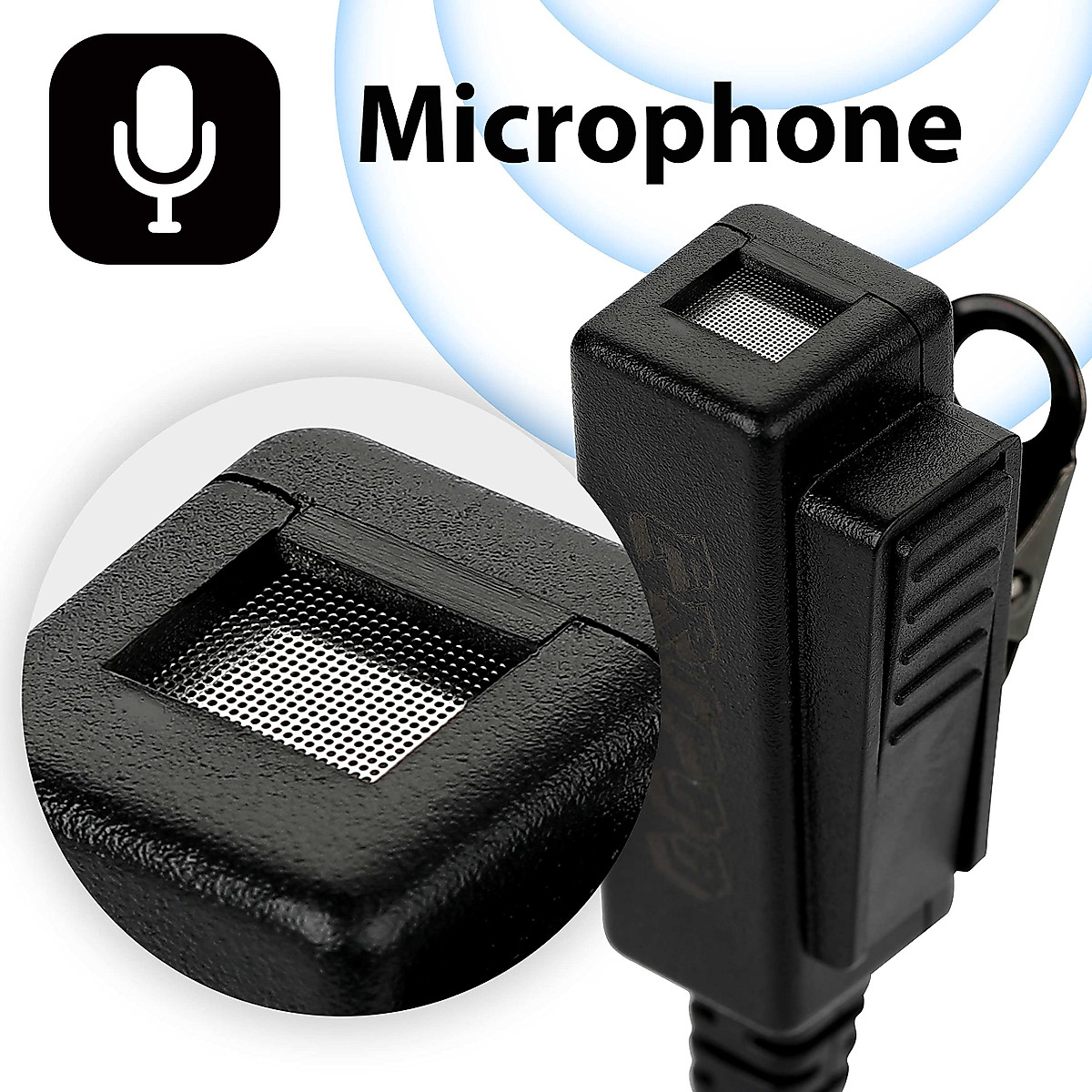 ERIPHA Earpiece for Midland GXT1000VP4 Walkie Talkie 2 Way Radio Surveillance Security Headset Acoustic Tube Ear Piece with Mic PTT LXT500VP3 GXT1050VP4 GXT1000XB (2 Packs)