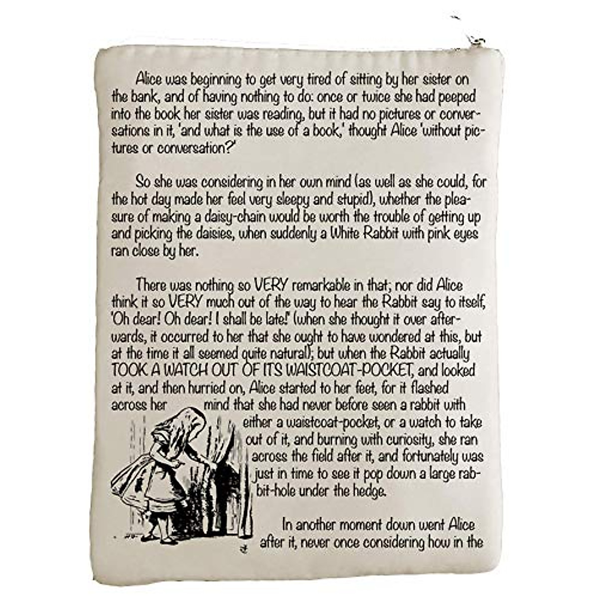 Alice's Adventures in Wonderland Book Sleeve - Book Cover for Hardcover and Paperback - Book Lover Gift - Notebooks and Pens Not Included