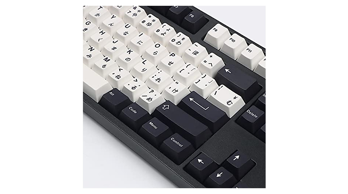Japanese Black & White Keycaps for Custom Keyboards