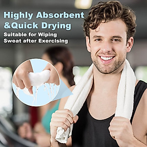 HOMEXCEL Microfiber Washcloths Towel Pack of 50, 12" x 12" Highly Absorbent and Soft Face Towels Wash Cloths for Bathroom, Gym, Hotel and Spa, Fast Drying Multi-Purpose Cleaning Cloth, White