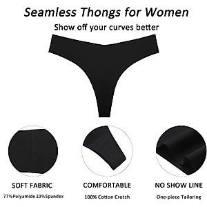 Seamless Underwear For Women 6 Pack High Rise Tummy Control Bikini Underwear No Show Panties Cheeky Cotton Lining Thongs